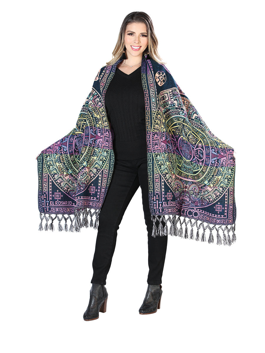 Yellow and pink Mexican Artisanal Shawl Mod. 603890